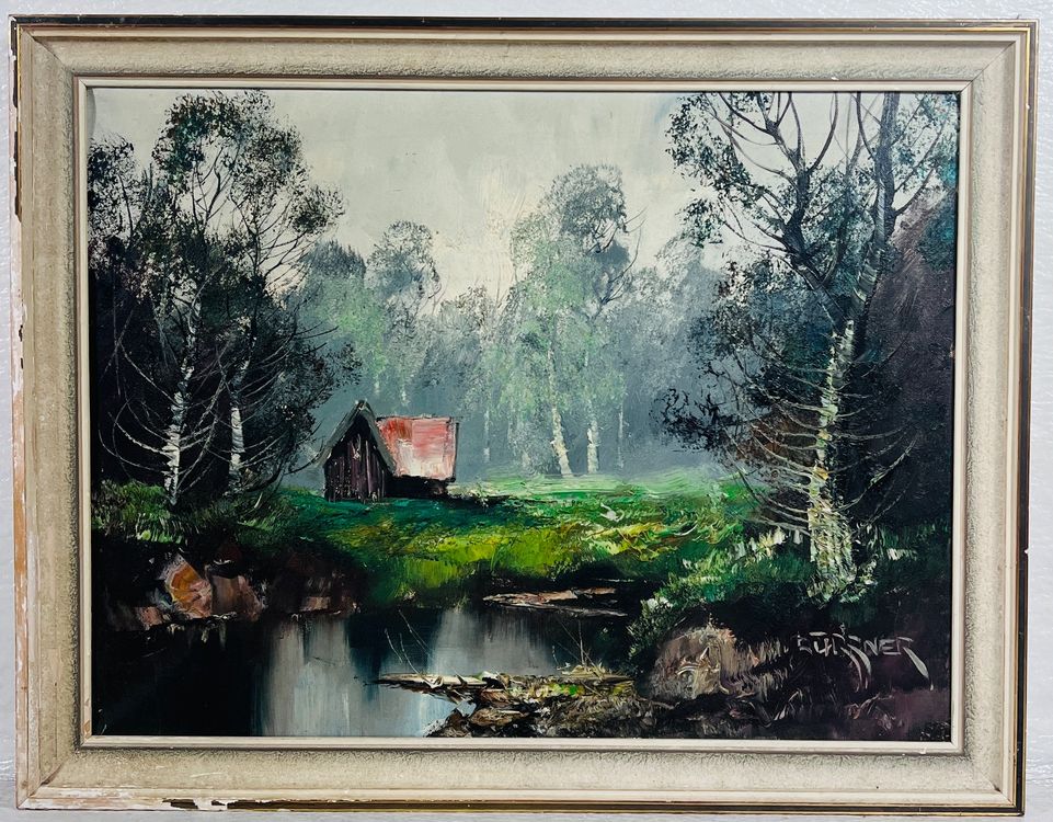 Alte Landschaft Gemälde Signiert Öl Auf Leinwand | Kaufen auf Ricardo