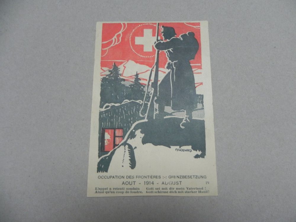 Militär Karte Schweiz 1.August Bundesfeier 1914 (Gebraucht) in Siebnen für CHF 15 – mit ...