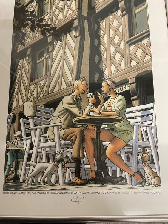 Tintin 5 Poster Afiche Claude Mirande dedicacé (D'occasion) à Lausanne ...