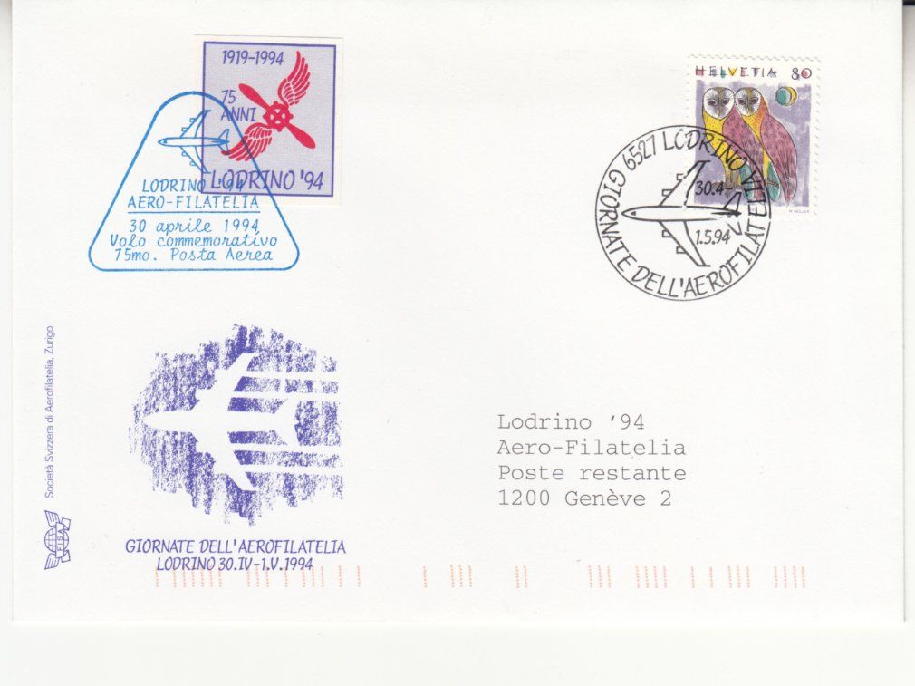 Sonderstempel S. 1514, SLH TA 29.c mit Vignette Lodrino '94 (Gebraucht ...