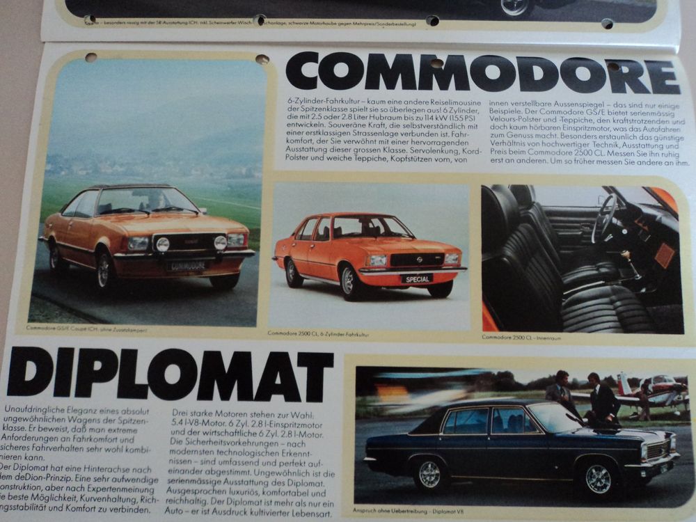 Prospekt Opel Jahresprog. Manta Kadett GT/E Commodore GS/E (Gebraucht ...