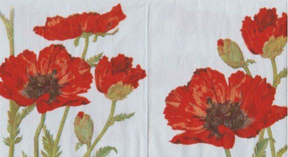 2 Servietten Mohnblumen frisee (Neu (gemäss Beschreibung)) in Basel für CHF 0.6 – mit Lieferung ...