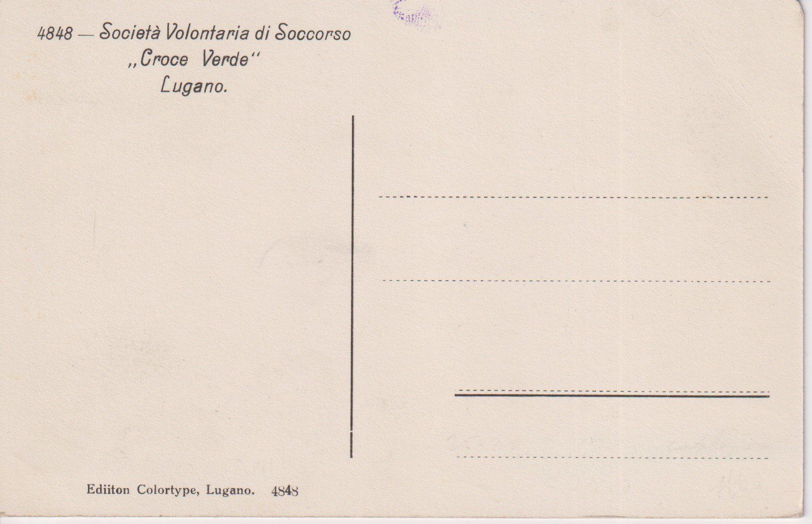 AK Lugano - Croce Verde, Soccorso Volontario, inizio 1900 (Usato) a ...