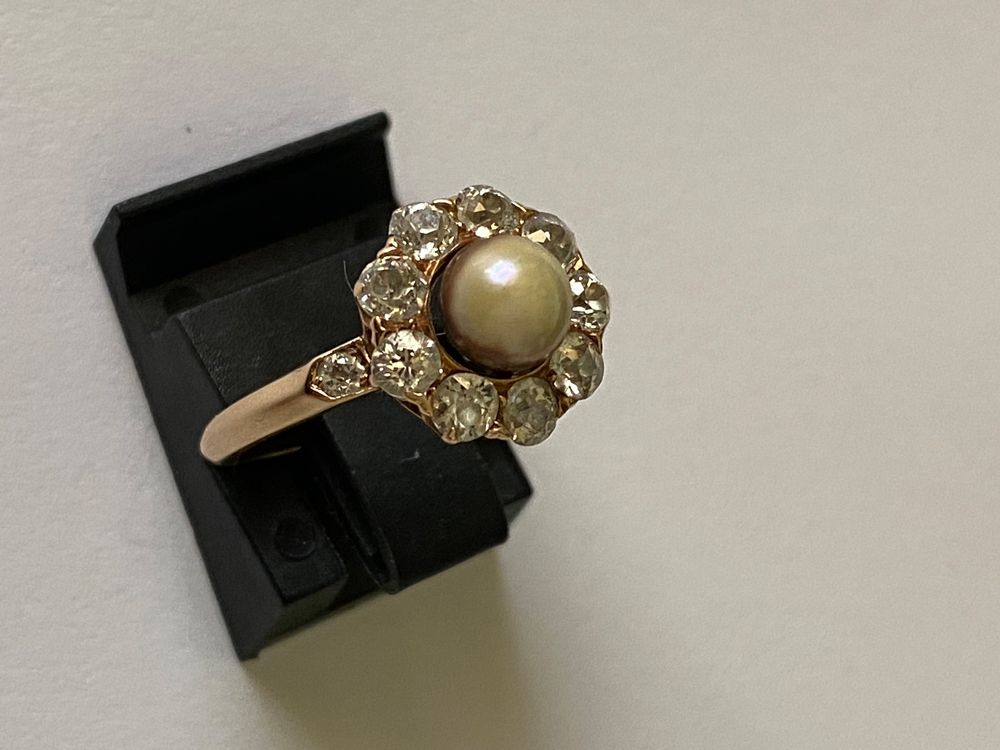 Ring Gelbgold / Perle / Diamanten 14 Karat | Kaufen auf Ricardo
