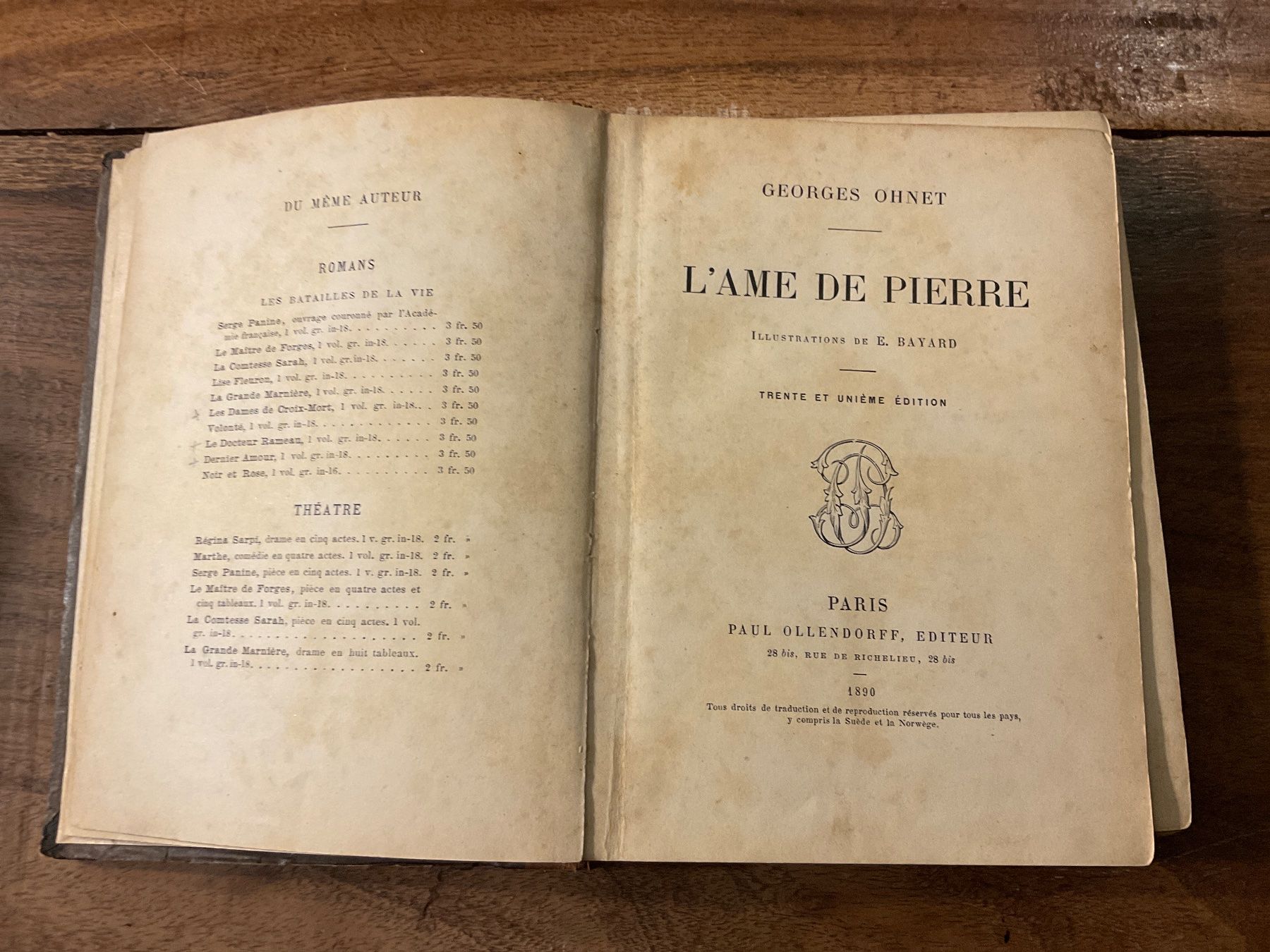 L'Ame de Pierre, Georges Ohnet, édition ancienne, 1890 (Gebraucht) in ...