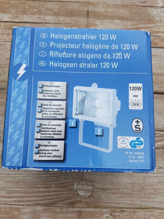 Halogenstrahler 120W NEU inkl. Leuchtmittel, Lampe mit Birne (Neu ...