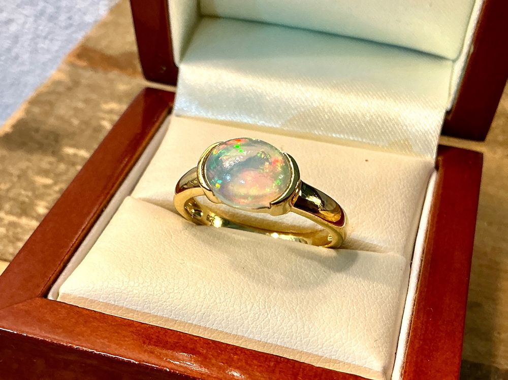 VINTAGE RING STERLING 925 VERGOLDET OPAL, GR.60 (Gebraucht) in Biglen ...