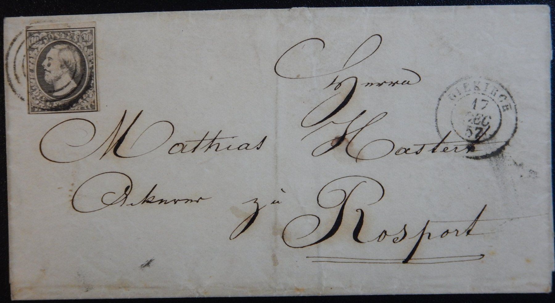 Luxemburg Kat. 1 gest. 1852 Kat. 70 Euro auf Brief selten (Gebraucht ...