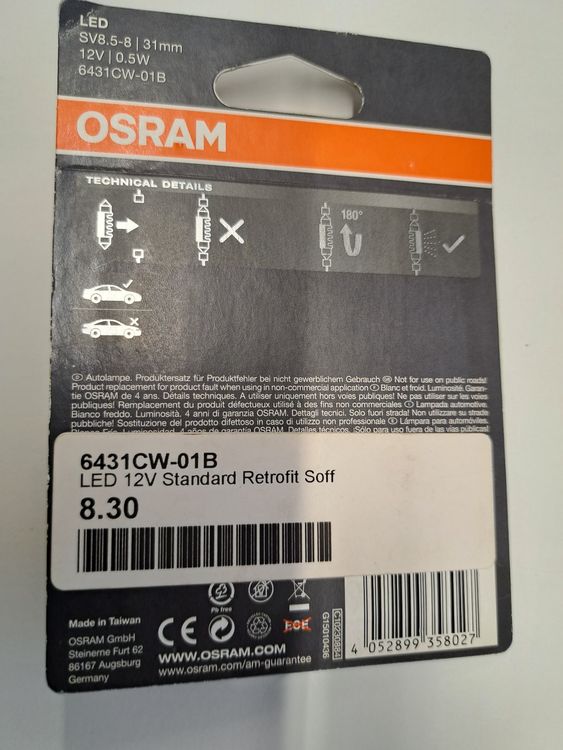 OSRAM LED 12V Standard Retrofit Soff (Neu (gemäss Beschreibung)) in Alpnach-Dorf für CHF 8.3 ...