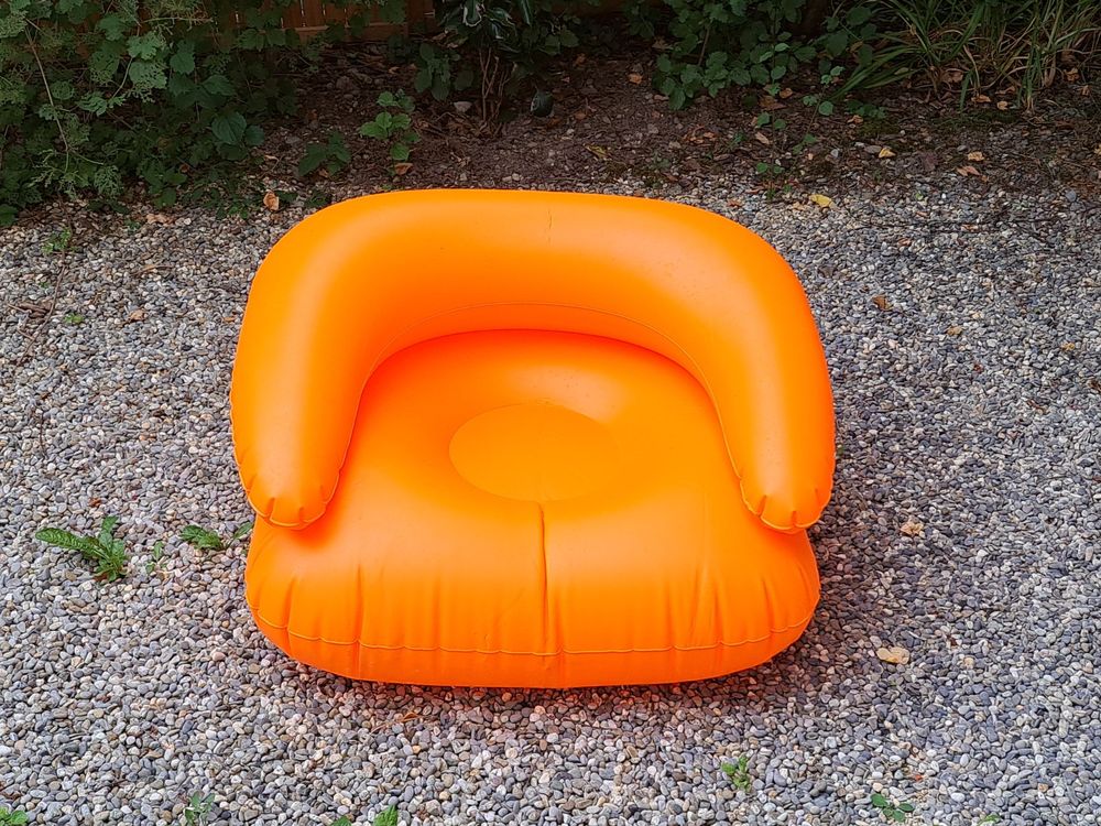 fauteuil gonflable orange vintage des années 1980 (Neuf (Voir ...