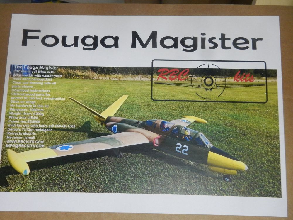 Modellflugzeug Holzbausatz RBC-Kits. FOUGA MAGISTER (Neu (gemäss ...