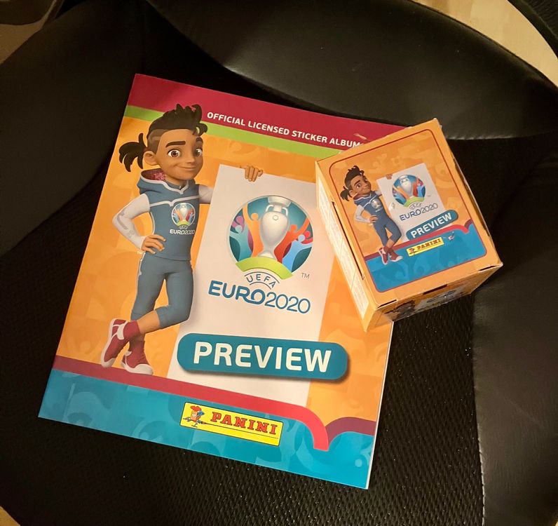 Panini EM 2020 Orange Preview Box 60x Tüten + Album leer (Neu und ...