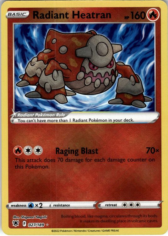 Radiant Heatran 027/189 Astralglanz Englisch Pokemon TCG (Gebraucht) in ...