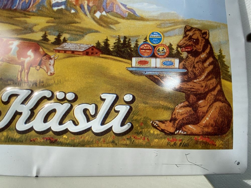 Werbeschild BAER-KÄSLI, Blechschld mit Relief (Gebraucht) in Utzigen ...