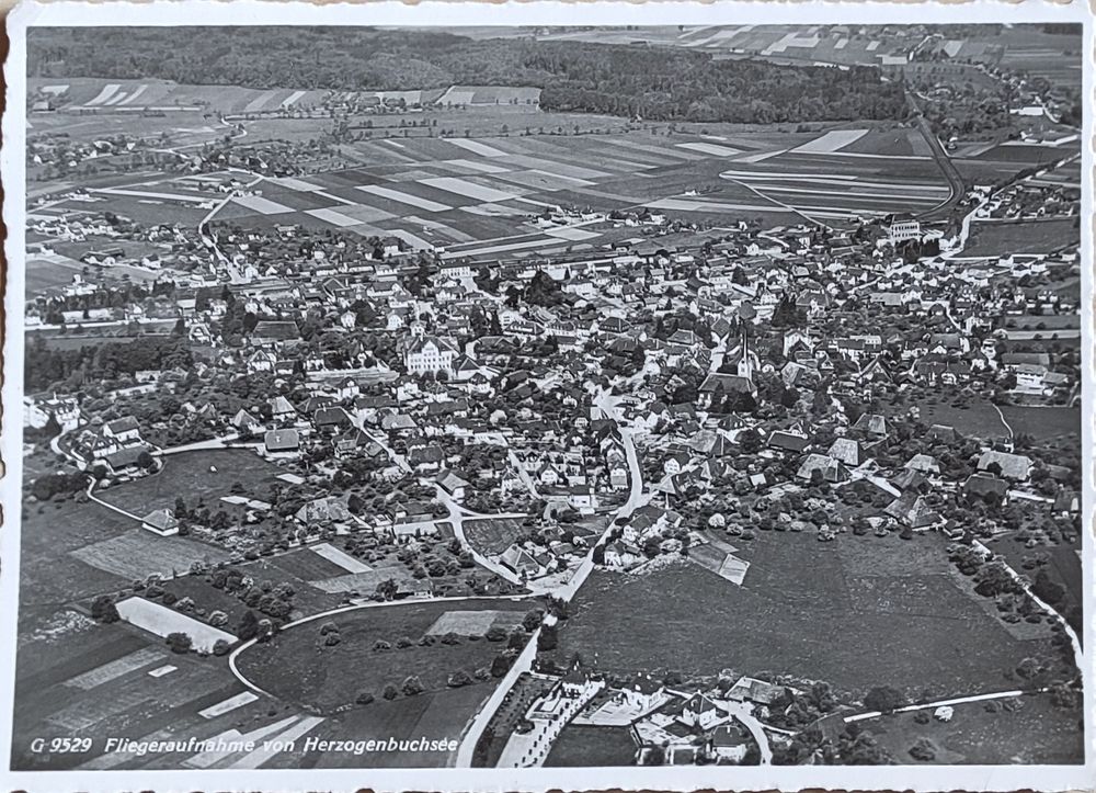 Herzogenbuchsee BE, alte Luftaufnahme, Vintage Foto (Gebraucht) in Siebnen für CHF 9 – mit ...