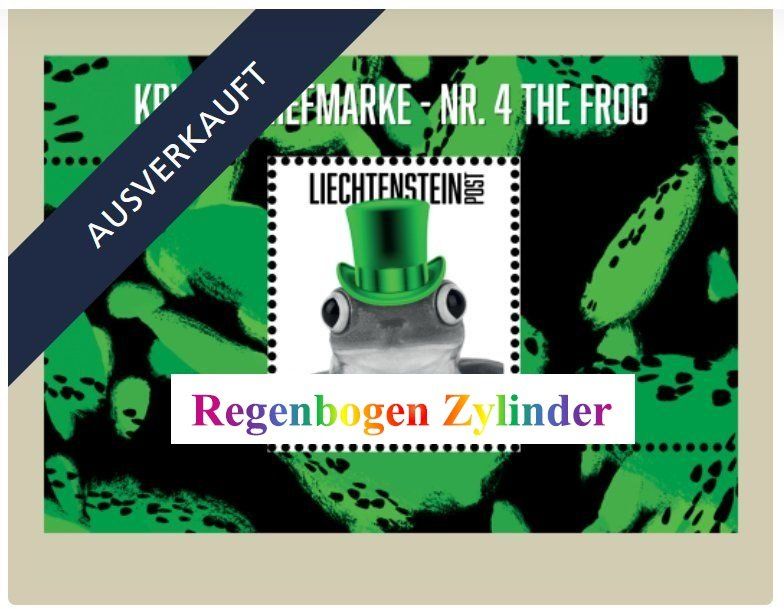 CRYPTO BRIEFMARKE NR4 FROG Zylinder in REGENBOGEN-Farbe (Neu und ...