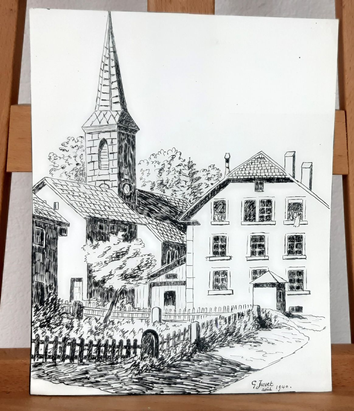Tuschezeichnung 1940- Dessin G.Juvet à l'encre de Chine 1940 (Gebraucht ...