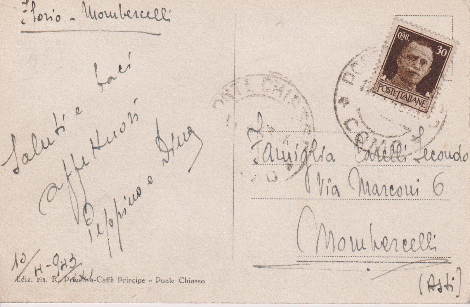 AK Chiasso e Ponte Chiasso - confine Italo-Svizzero 1943 (Gebraucht) in ...