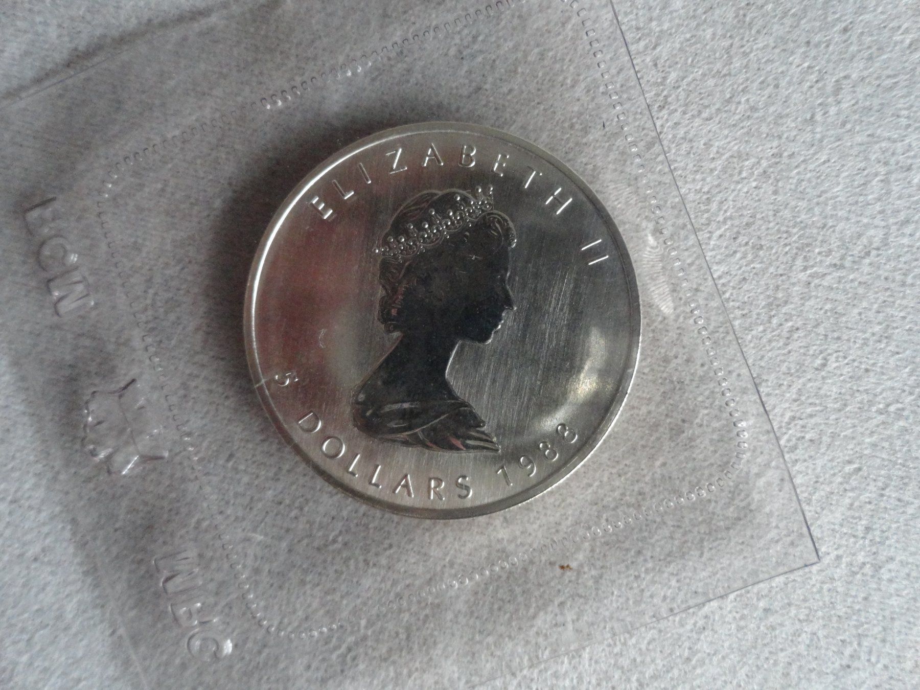 Silbermünze Kanada Maple Leaf 5 Dollars 1988 - Elizabeth II (Neu und ...