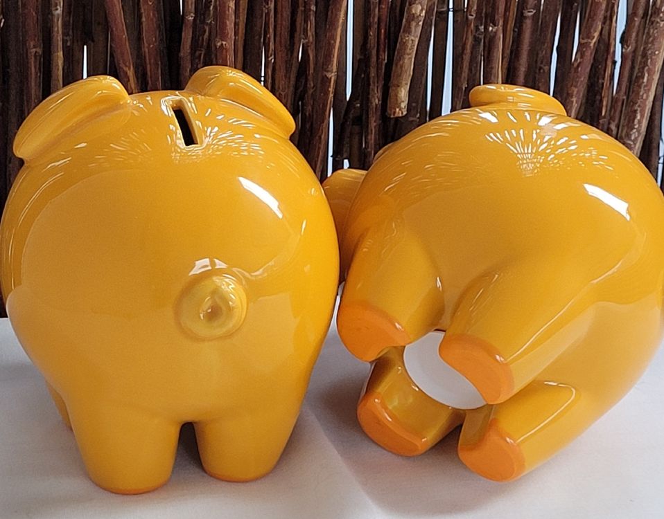 🟠 2 schöne MIGROS Miggy Kässeli Säuli Keramik (Gebraucht) in Buttikon ...