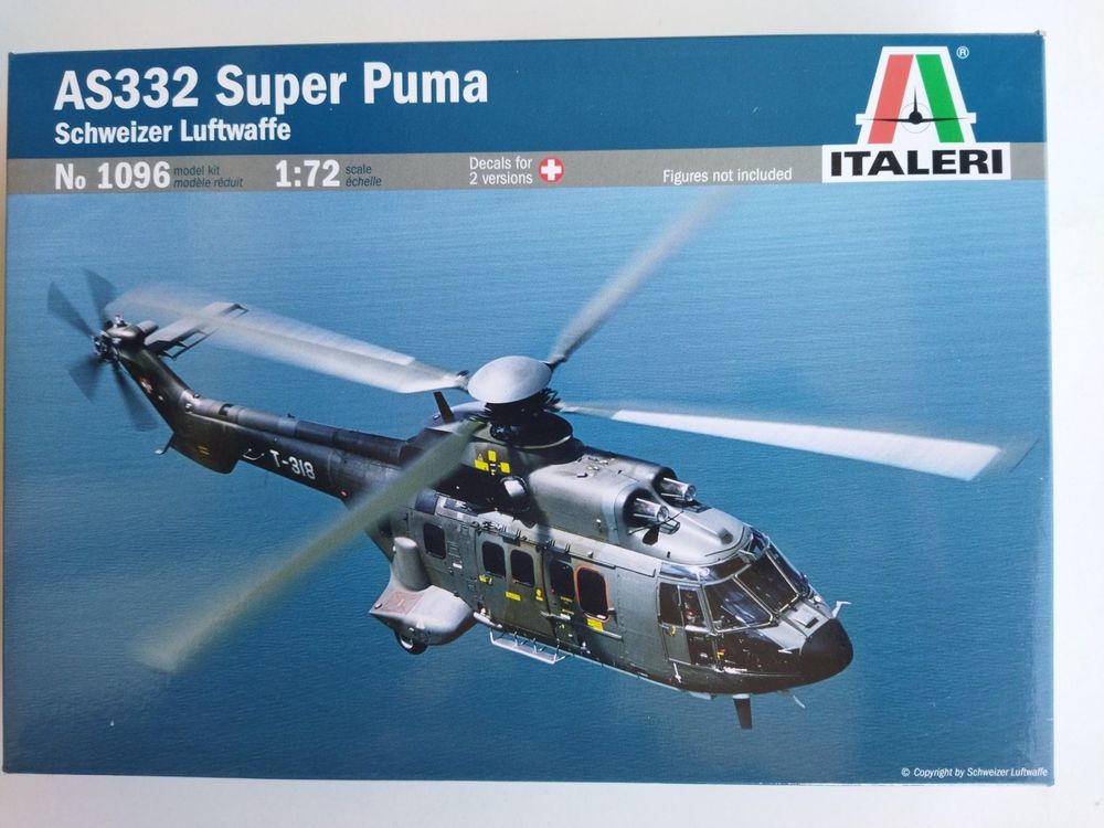 Aerospatial AS332"Super Puma"Swiss Airforce von Italeri 1/72 (Neu und ...