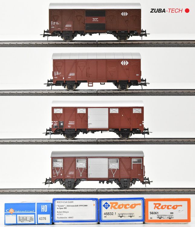 Roco 4x Gedeckter Güterwagen der SBB, H0 mit OVP | Kaufen auf Ricardo