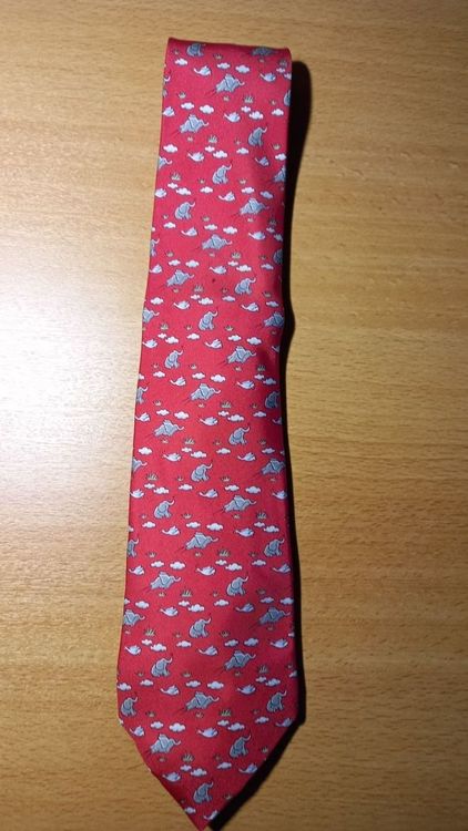 Cravatte Hermes / Hermès Kravatte - Flying Elephants on Red | Kaufen auf Ricardo