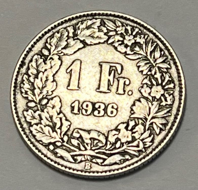 1 Franken - stehende Helvetia - 1936 B (Gebraucht) in Dietikon für CHF 8 – mit Lieferung auf ...