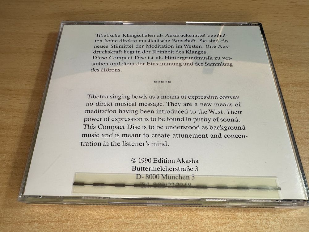 E2 Klaus Wiese – Tibetische Klangschalen I (Gebraucht) in Rikon im ...