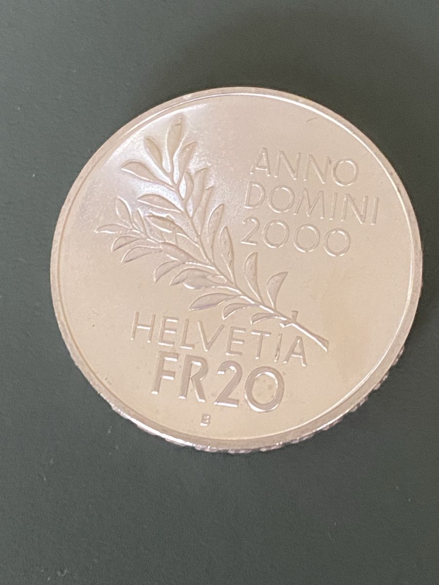Schweizer Gedenkmünze 20 FR ANNO DOMINI 2000 (Neu (gemäss Beschreibung ...