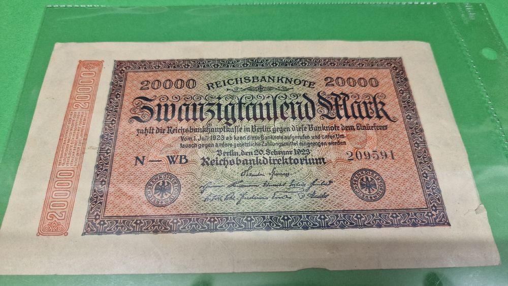 Reichsbanknote 20000 Mark 1923 historisch (Gebraucht) in Herisau für ...