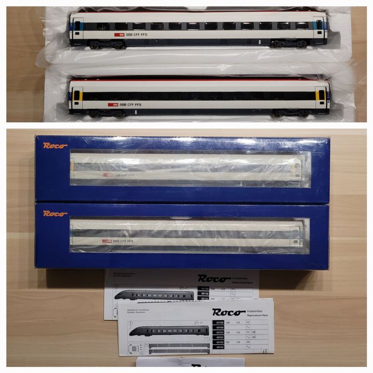 Roco 69152 / 63152 SBB ICN 040 Ergänzungswagenset DC (Neu (gemäss ...