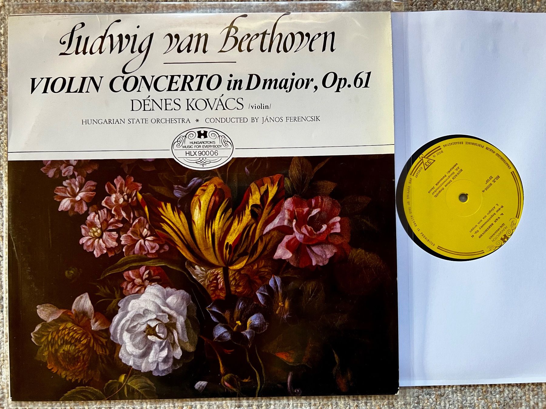 Beethoven Violin Concerto Kovacs - Hungary LP GEWASCHEN (Gebraucht) in ...