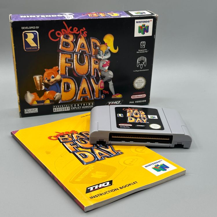 Very Rare - N64 - CONKER's BAD FUR DAY - Pal Version - CIB (Gebraucht ...