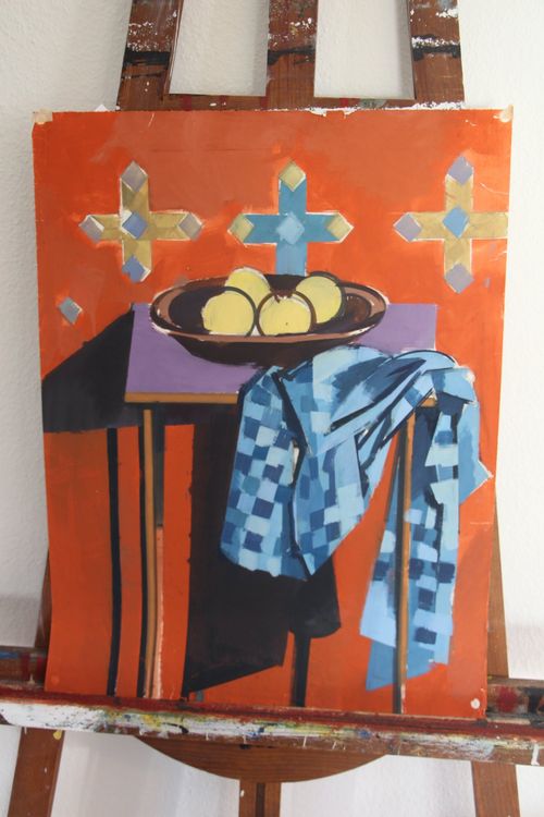 Hans Rohner - Acryl auf Papier, Stillleben | Kaufen auf Ricardo