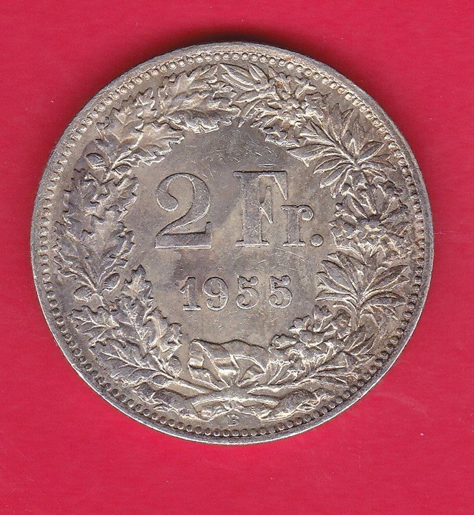Silbermünze 2 Franken Helvetia 1955 B Schweiz Swiss | Kaufen auf Ricardo