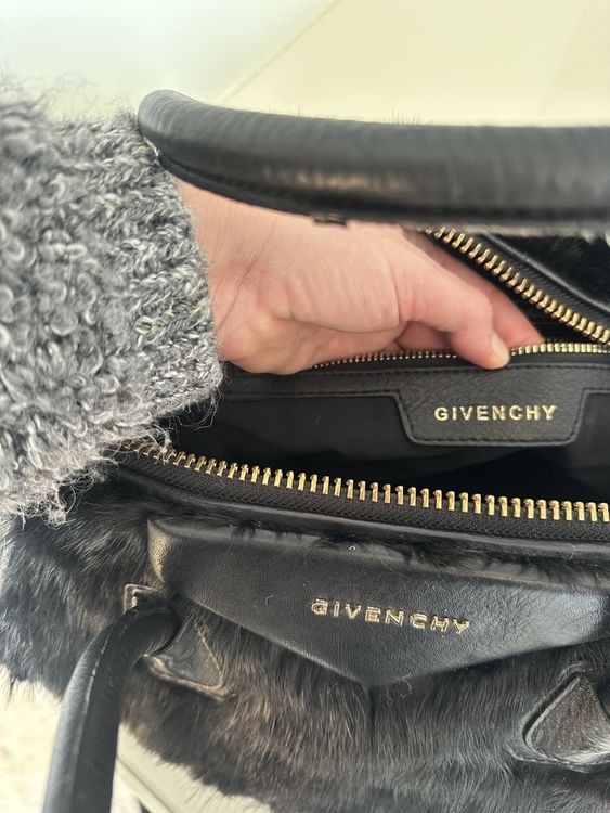 Givenchy-Tasche (Hand- & Umhängetasche) schwarz mit Fell (Gebraucht) in ...