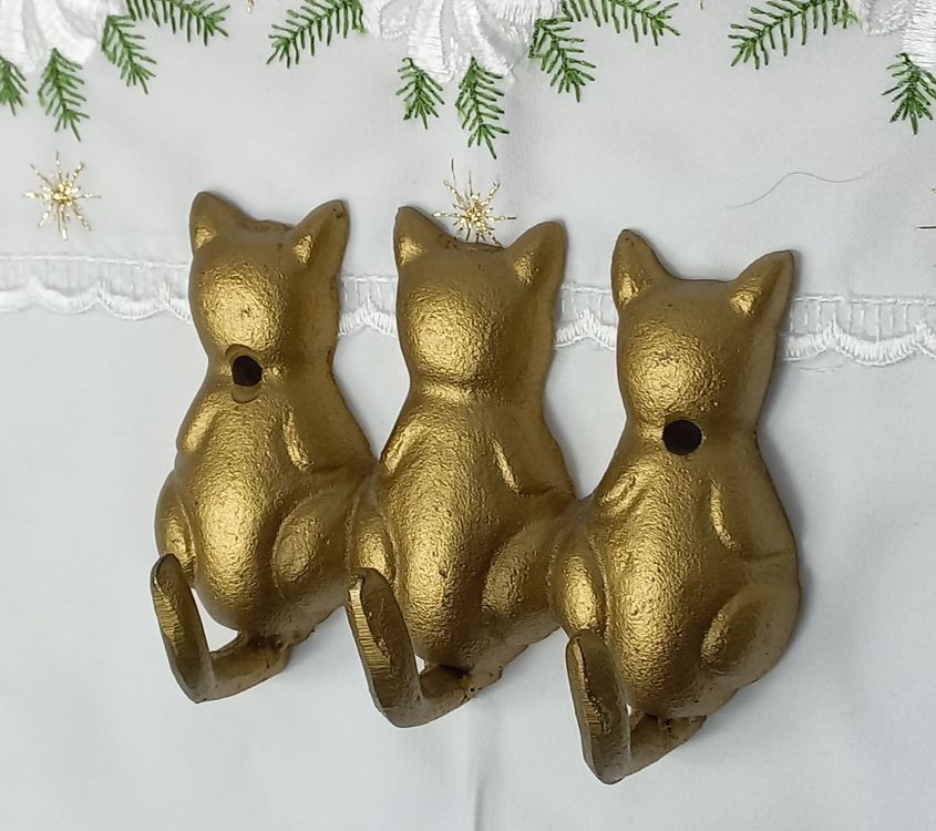 Kinder Goldige Vintage Katzen-Garderobe, 3 Haken, 🐈‍⬛ (Gebraucht) in ...