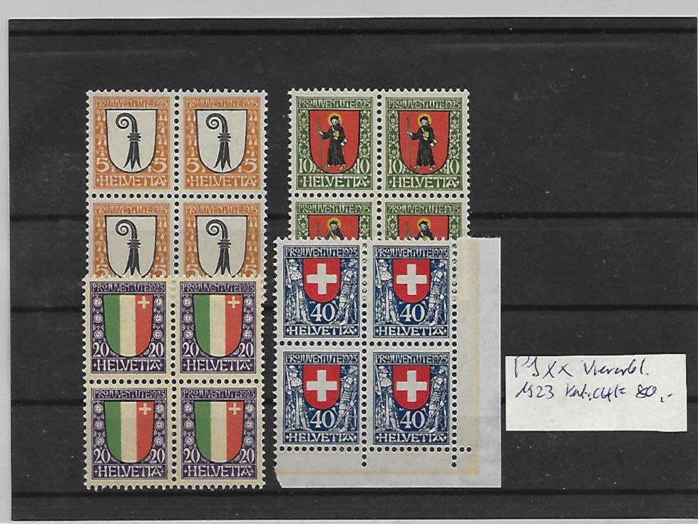 PJ ** Viererbl. 1923 Kat: CHF 80.- (Neu (gemäss Beschreibung)) in Basel für CHF 6 – mit ...