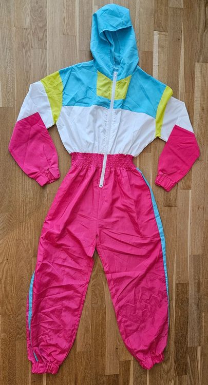 Vintage Jumpsuit colorblock retro Anzug Trainer neon (Gebraucht) in ...