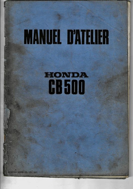 Manuel d'atelier HONDA CB 500 . Avec sa Parts List (1971) | Kaufen auf Ricardo