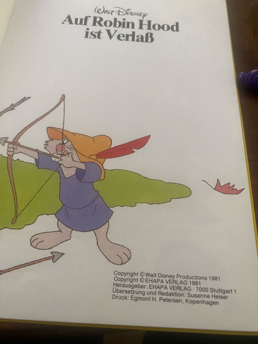 Walt Disney: AufRobin Hood ist Verlass Buch 1981 EHAPA Verla (Gebraucht ...