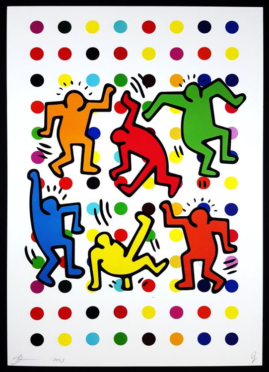 Death NYC Graffiti Pop Art Druck Hirst Haring Figur Dancing (Neu ...