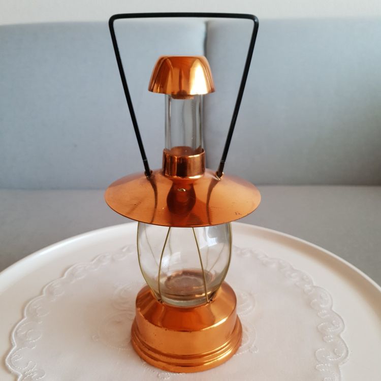 J50-60 Musikflasche Likör aus Kupfer und Glas Form Laterne | Kaufen auf Ricardo