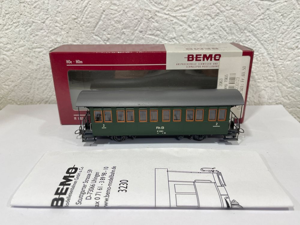 Bemo 3230 123 RhB B 2063 Nostalgie-Zweiachser H0m (Gebraucht) in Wilderswil für CHF 39 – mit ...