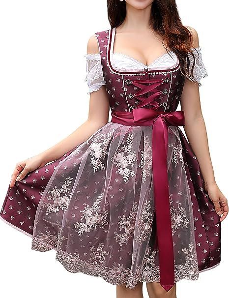 Dirndl Damen Midi Trachtenkleid 3 Teilig inkl. Dirndl Kleid (Neu und originalverpackt) in ...