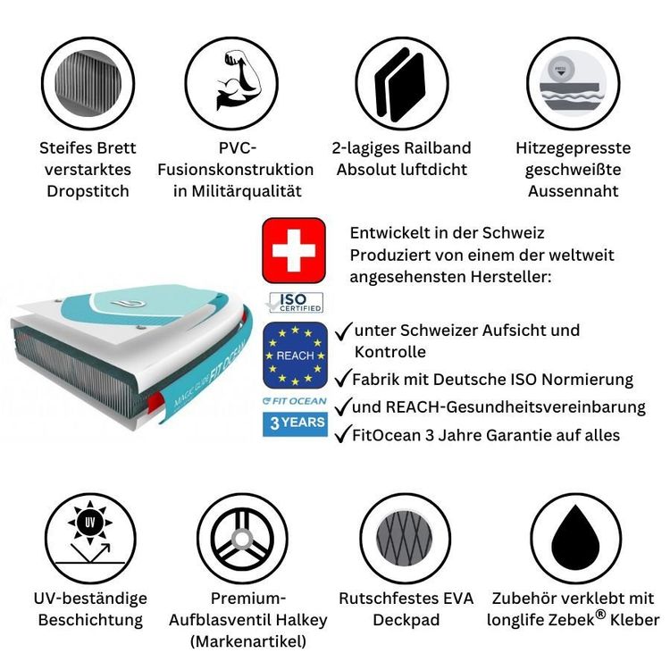 FIT OCEAN Magic Glide 10´8 komplettset Aufblasbares SUP | Kaufen auf Ricardo