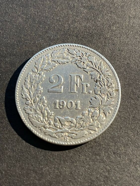 2 Franken 1901 Selten aus Silber +++++++++++++++++++++++++++ (Gebraucht) in Alberswil für CHF ...