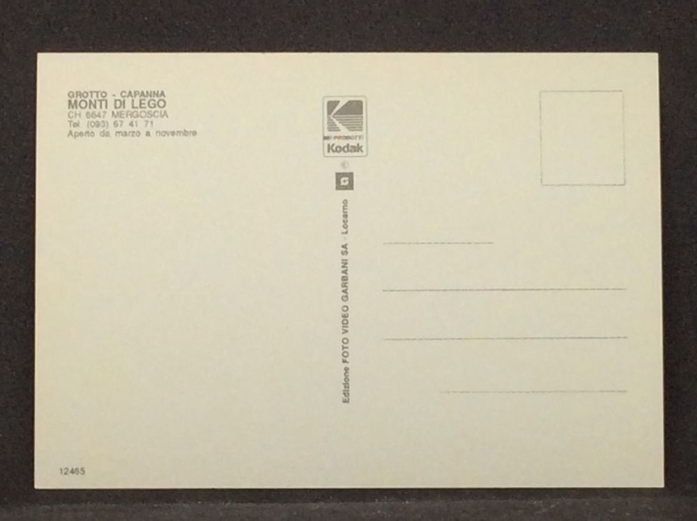 Monti di Lego - Grotto - Capanna, Mergoscia | Kaufen auf Ricardo