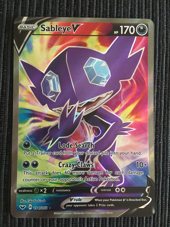 Pokemon Sableye V Fullart Shield & Sword Englisch | Kaufen auf Ricardo